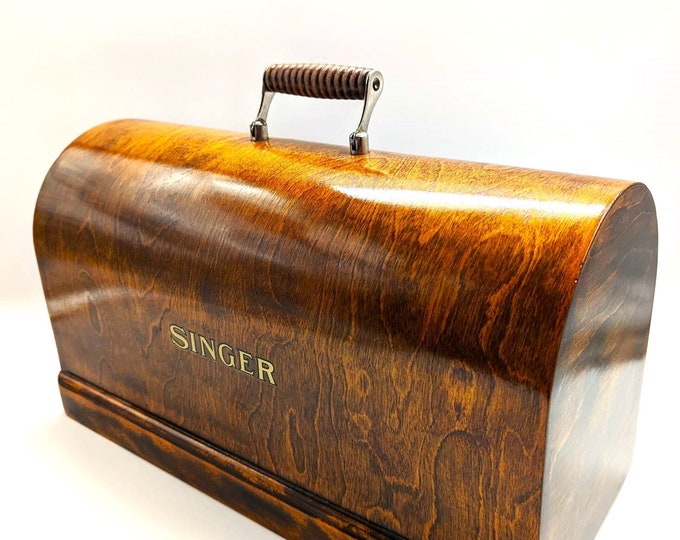 Restored SINGER Sewing Machine Tiger Wood Bentwood Cover for Singer ...