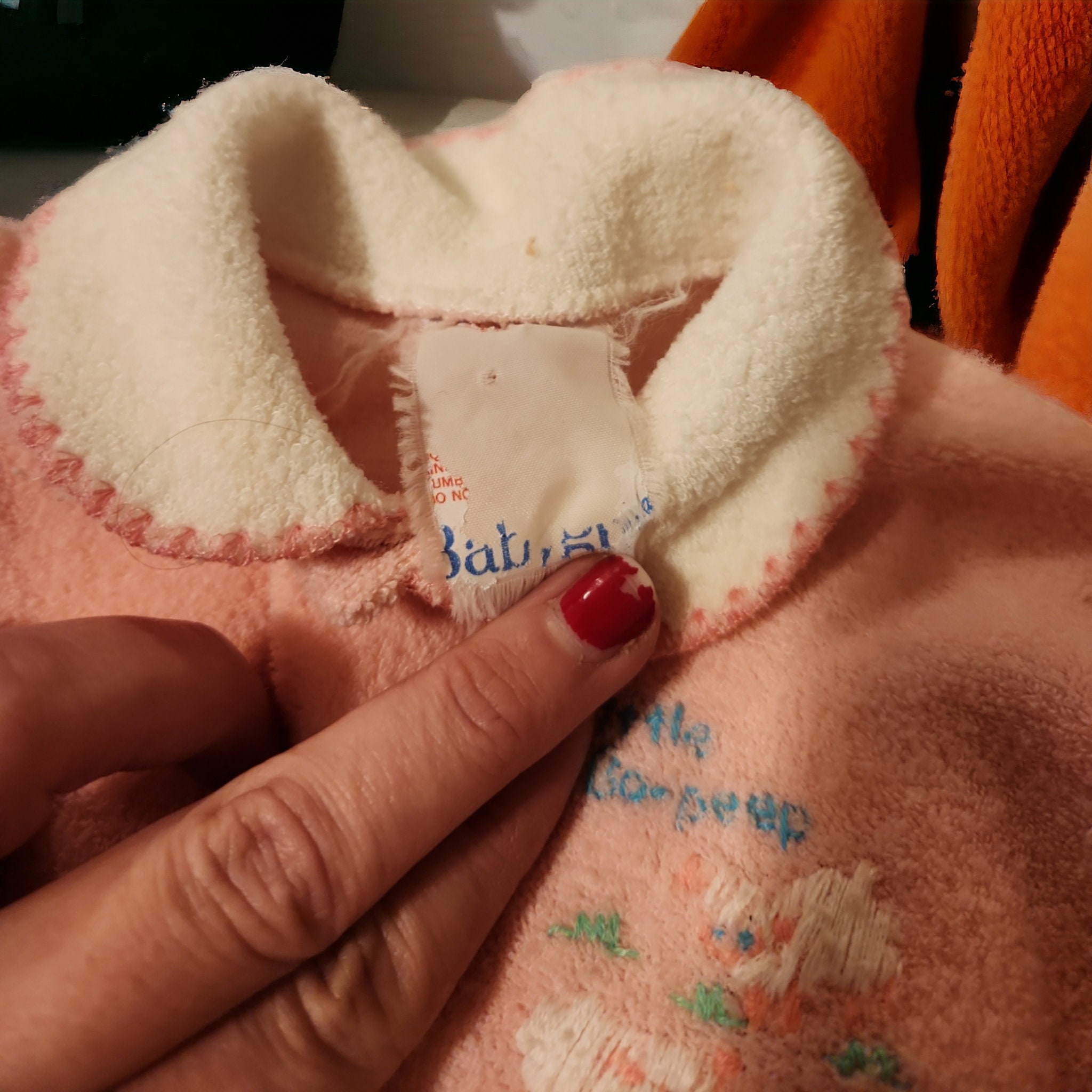 Vtg 80s Baby Girl Terry Cloth One Piece Footie Pajamas 0-6 Months ...