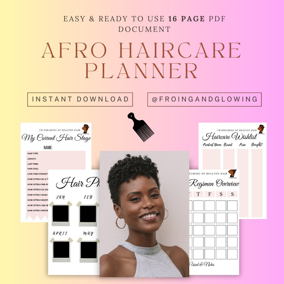 Colorful TWA Haircare Tracker Useful Custom Haircare Routine Black Girl ...