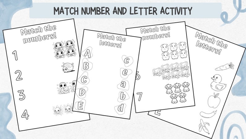112 Printable Alphabet and Number Learning Coloring Pages - Etsy