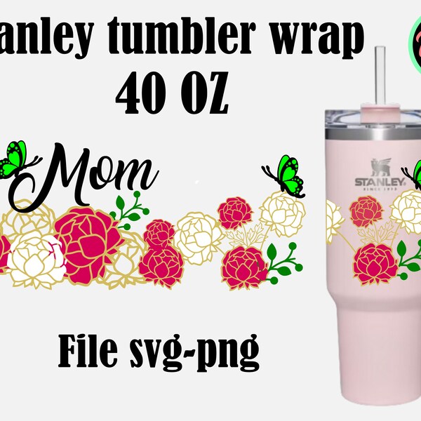 Stanley 40oz Tumbler Butterfly Flower Svg - Etsy