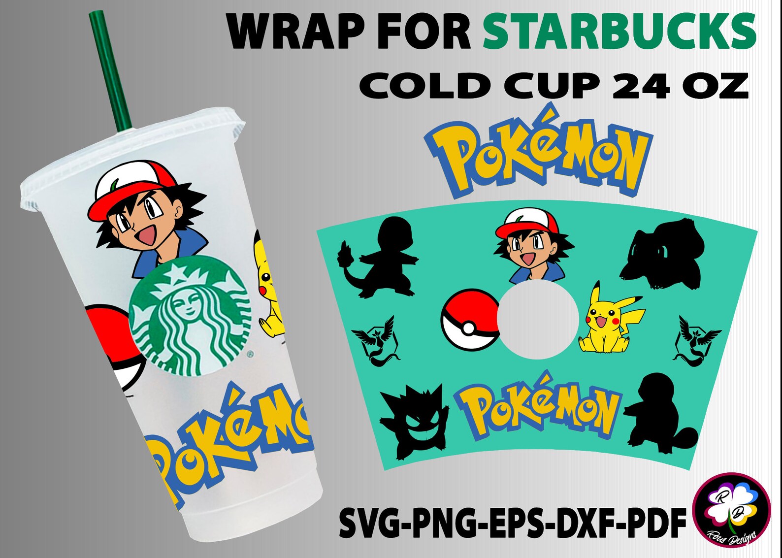 Starbucks Cold Cup Wrap Template Size