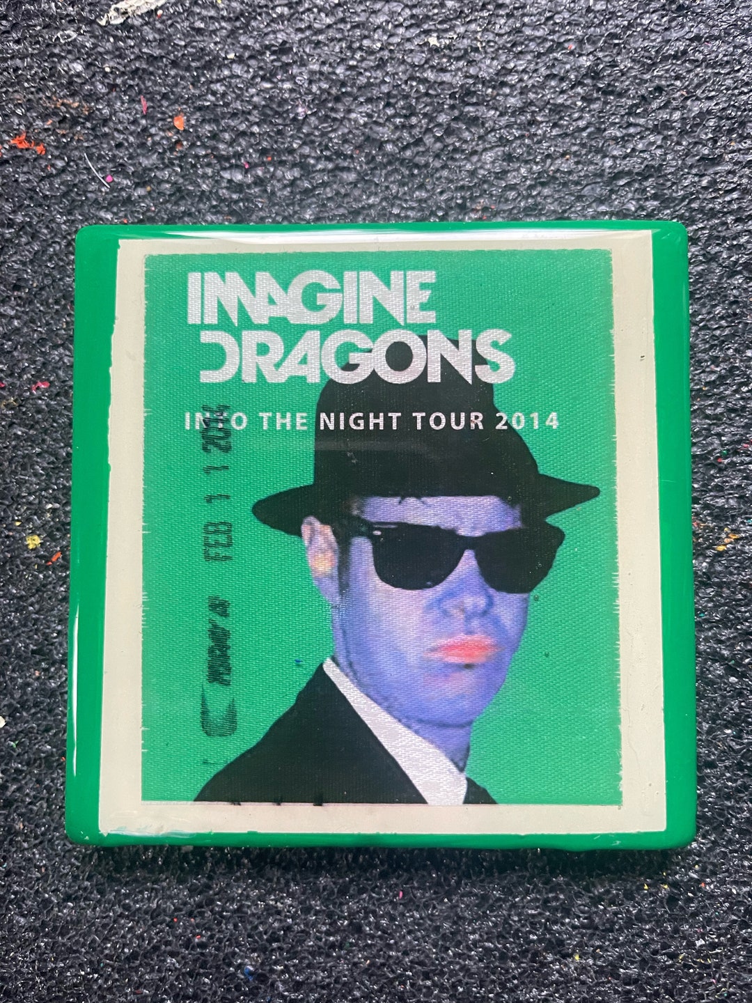 IMAGINE DRAGONS Hand Painted Tile Coaster With Genuine Imagine Dragons ...