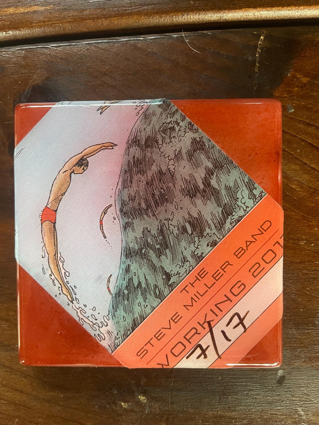 STEVE MILLER BAND Hand Painted Tile Coaster With Genuine Steve Miller ...