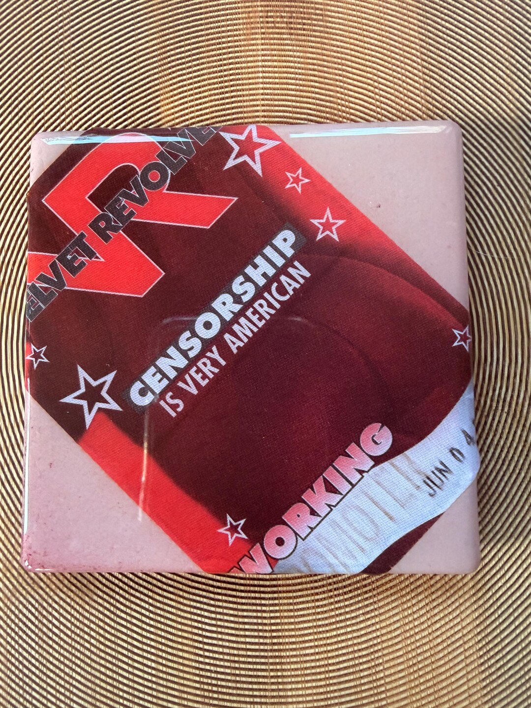 VELVET REVOLVER Hand Painted Tile Coaster With Genuine Velvet Revolver ...