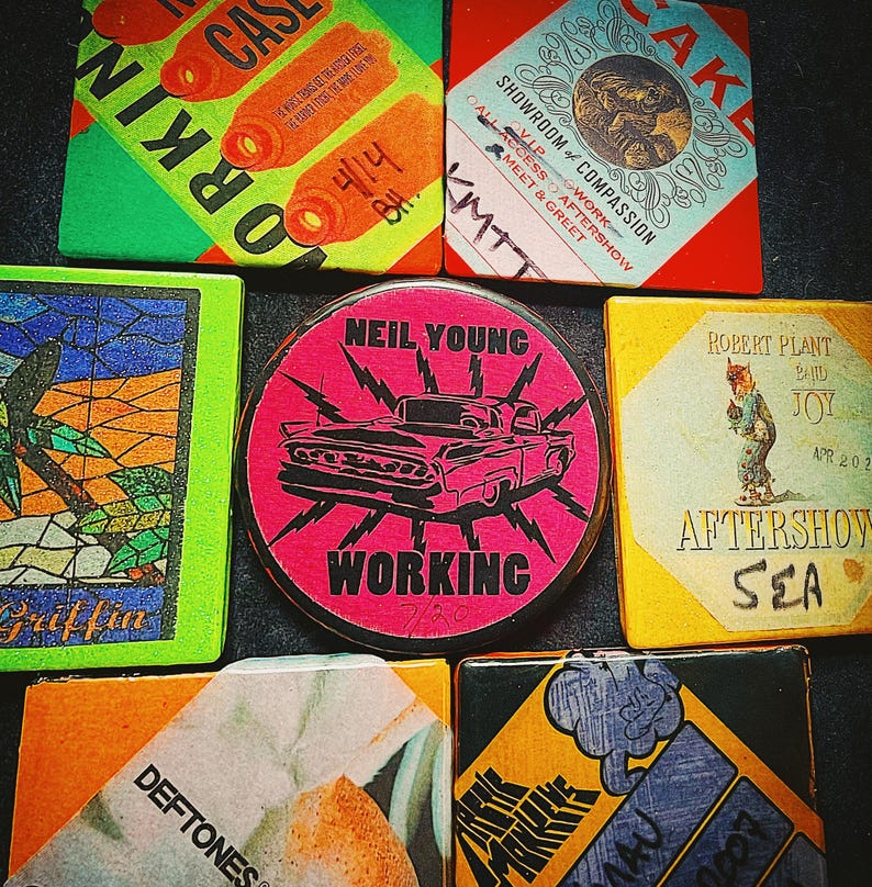 THE TRAGICALLY HIP Hand Painted Tile Coaster With Genuine Tragically ...