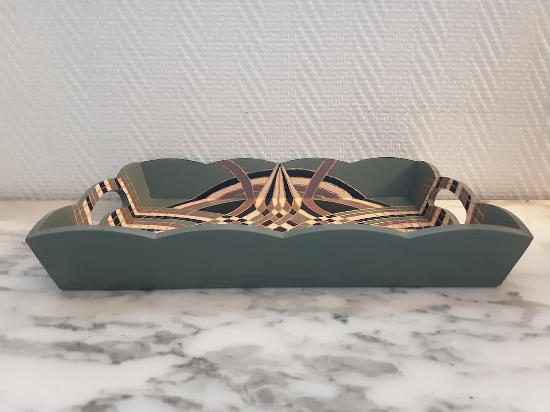 Geometric Figured Wooden Tray - Etsy