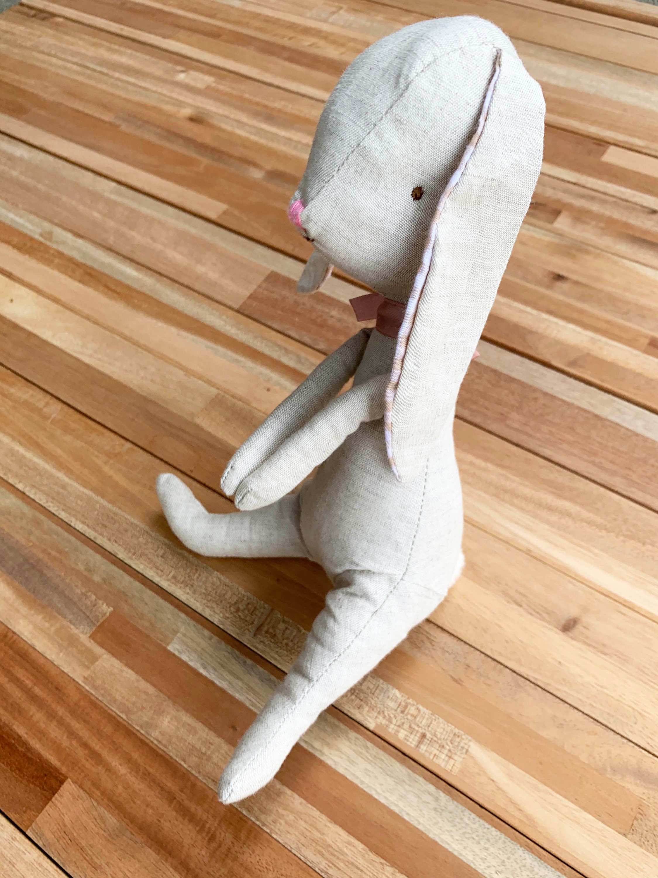 Bunny Cotton Linen Doll Stuffed Animal Toy Rabbit Rag Doll Toy Easter ...