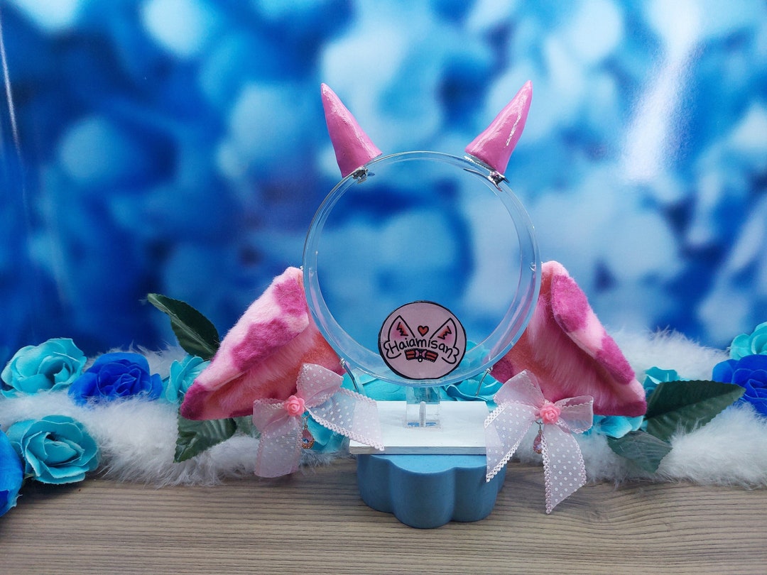 Pastel Pink Cow Ears With Pink Horns and Bows | Nekomimi Kemonomimi ...