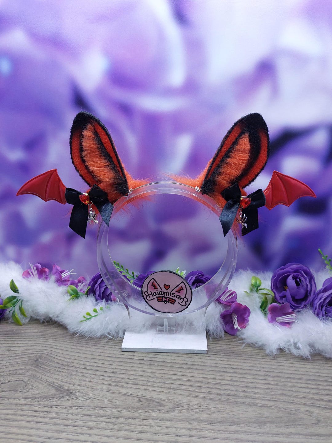Mini Gothic Red Bunny Ears Faux Fur | Cosplay Costume | Nekomimi ...