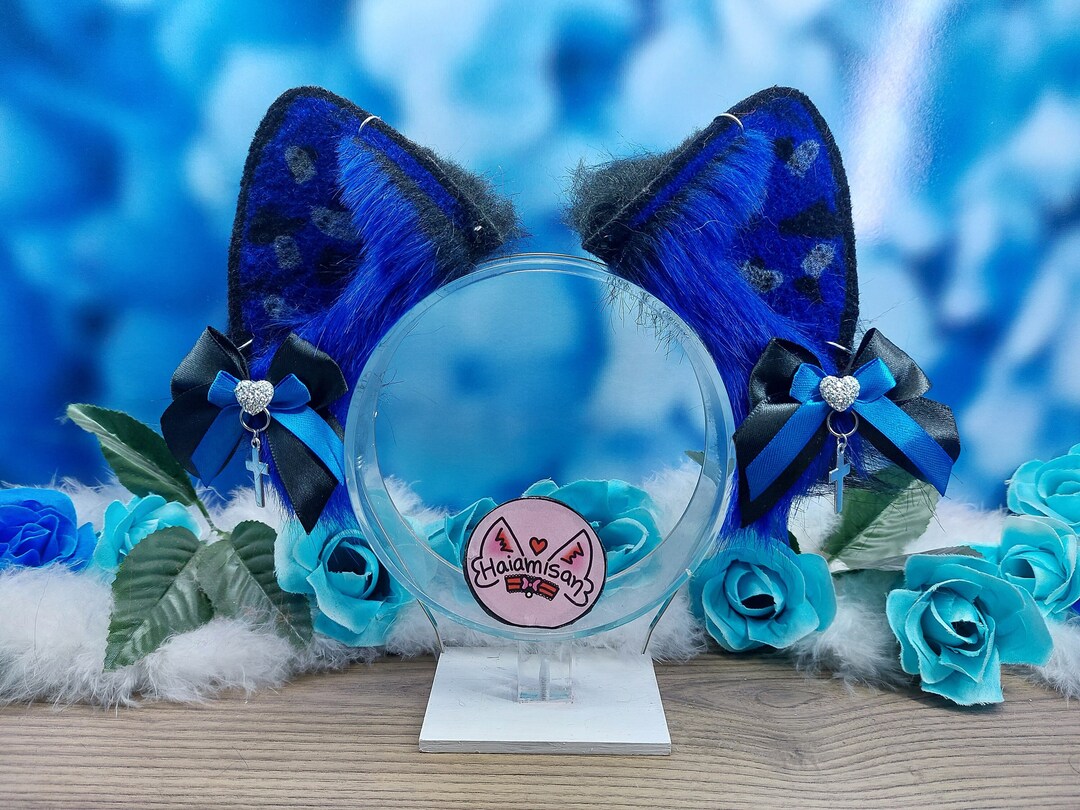 Dark Blue Nightsky Cat Ears With Ghosts in the Dark Cloudy Sky ...