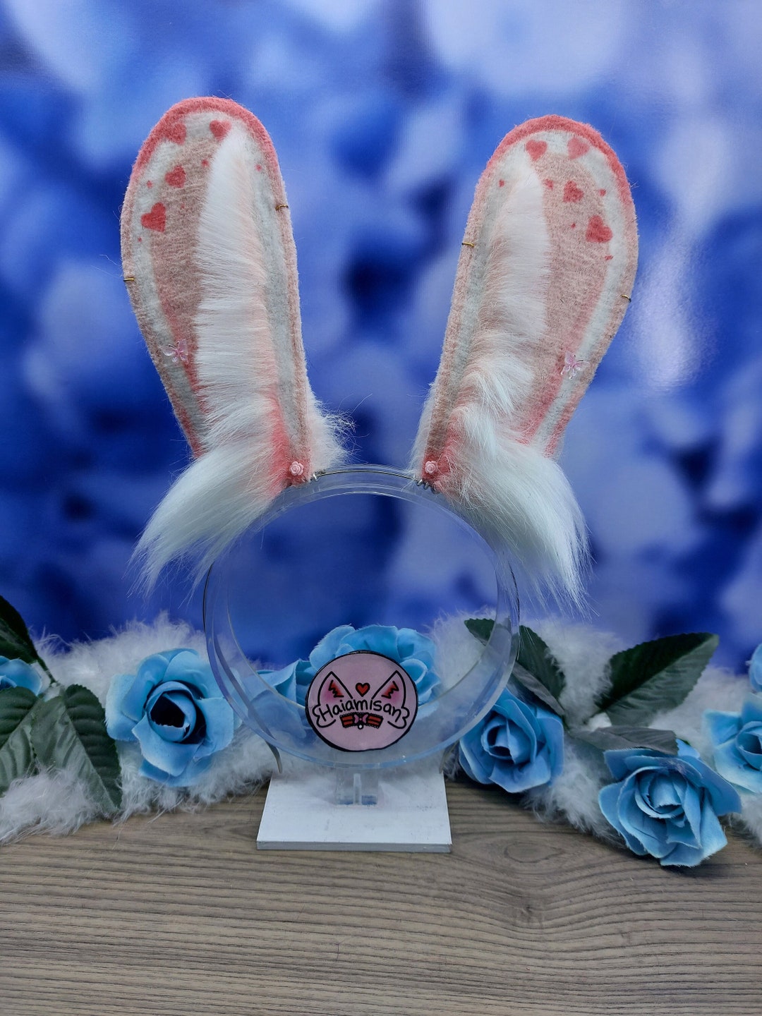 Soft Light Pink Bunny Ears Kawaii Valentines Day Nekomimi Kemonomimi ...