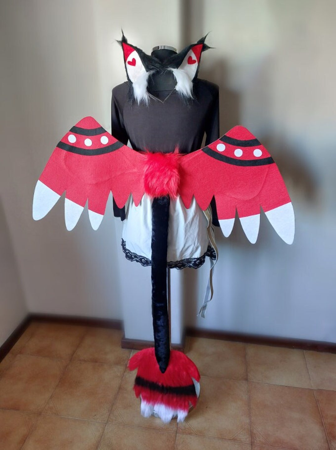 Cosplay SET Husk Hazbin Hotel Accessories Ears Wings Tail Cosplay ...
