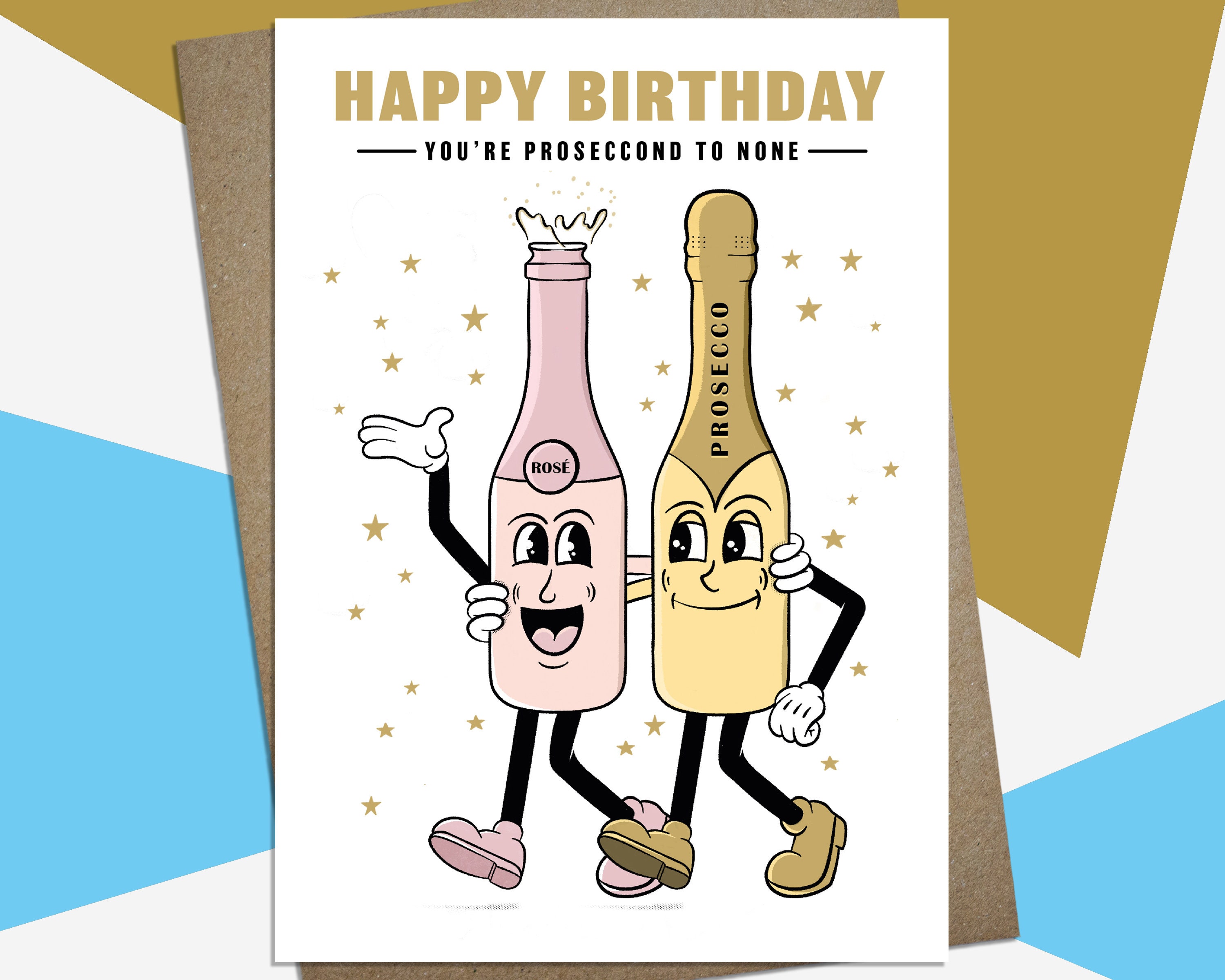 Personalisable prosecco happy birthday card you're | Etsy