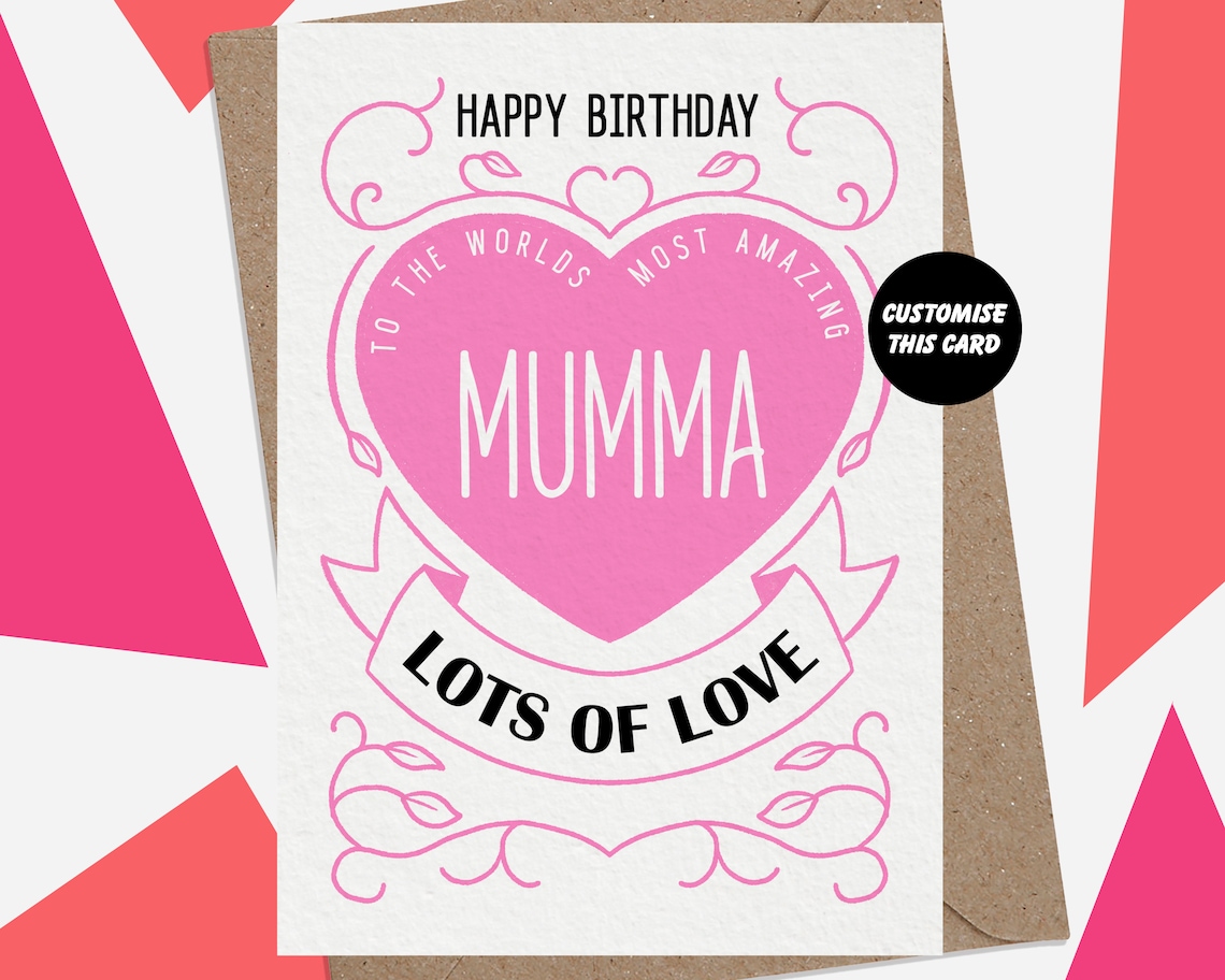 Happy Birthday Heart for Mumma Mum Mam Mummy Lots Of | Etsy