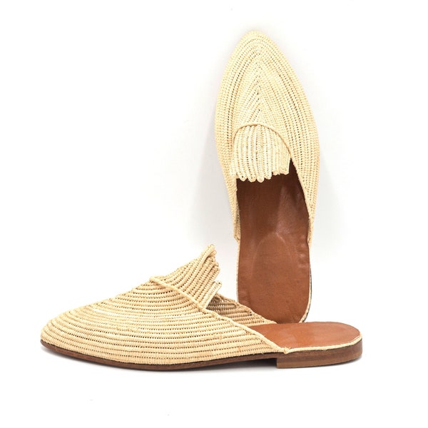 Raffia Slippers - Etsy