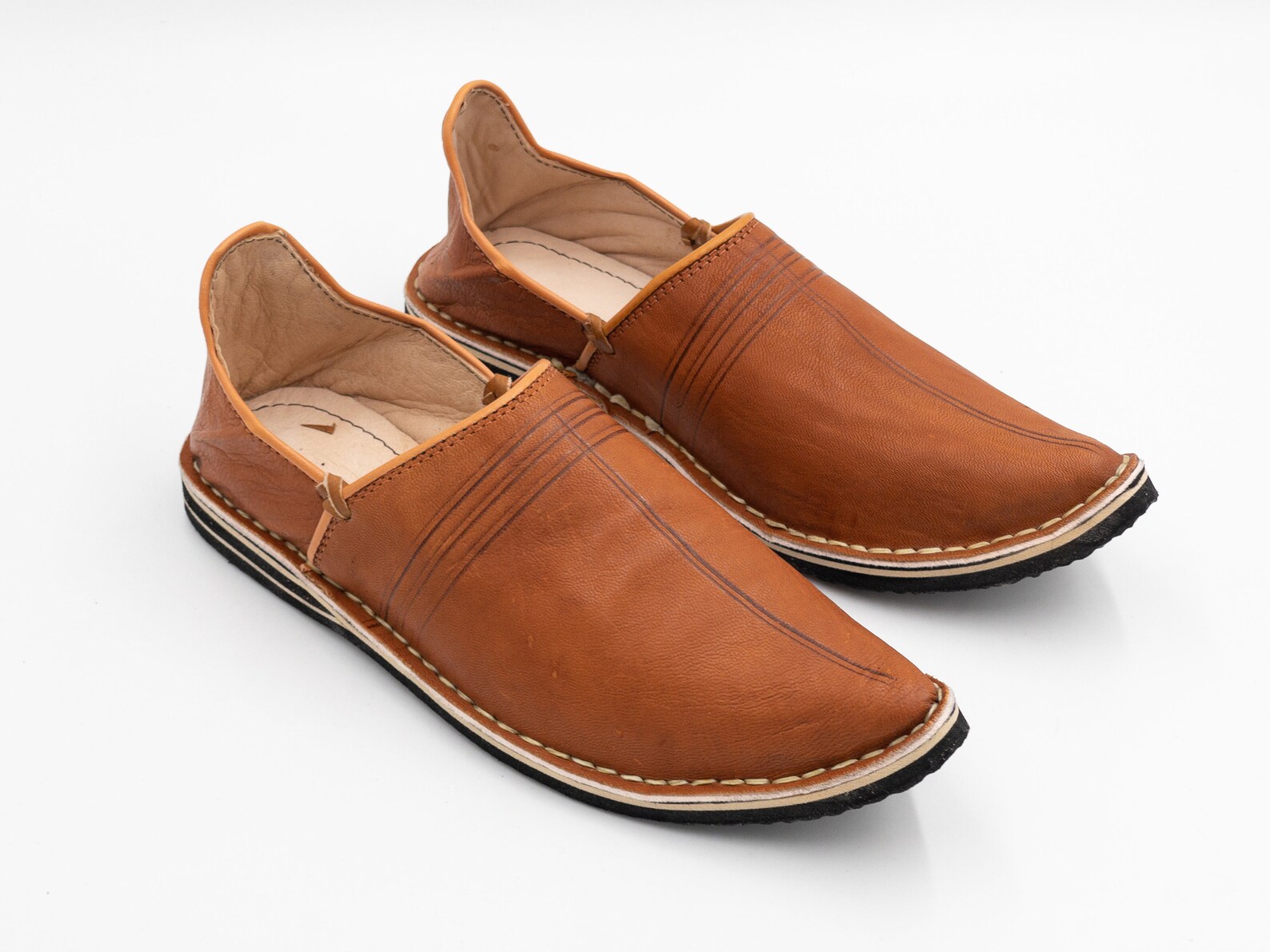 Moroccan Babouche Shoe Leather Slipper Unisex Handmade - Etsy