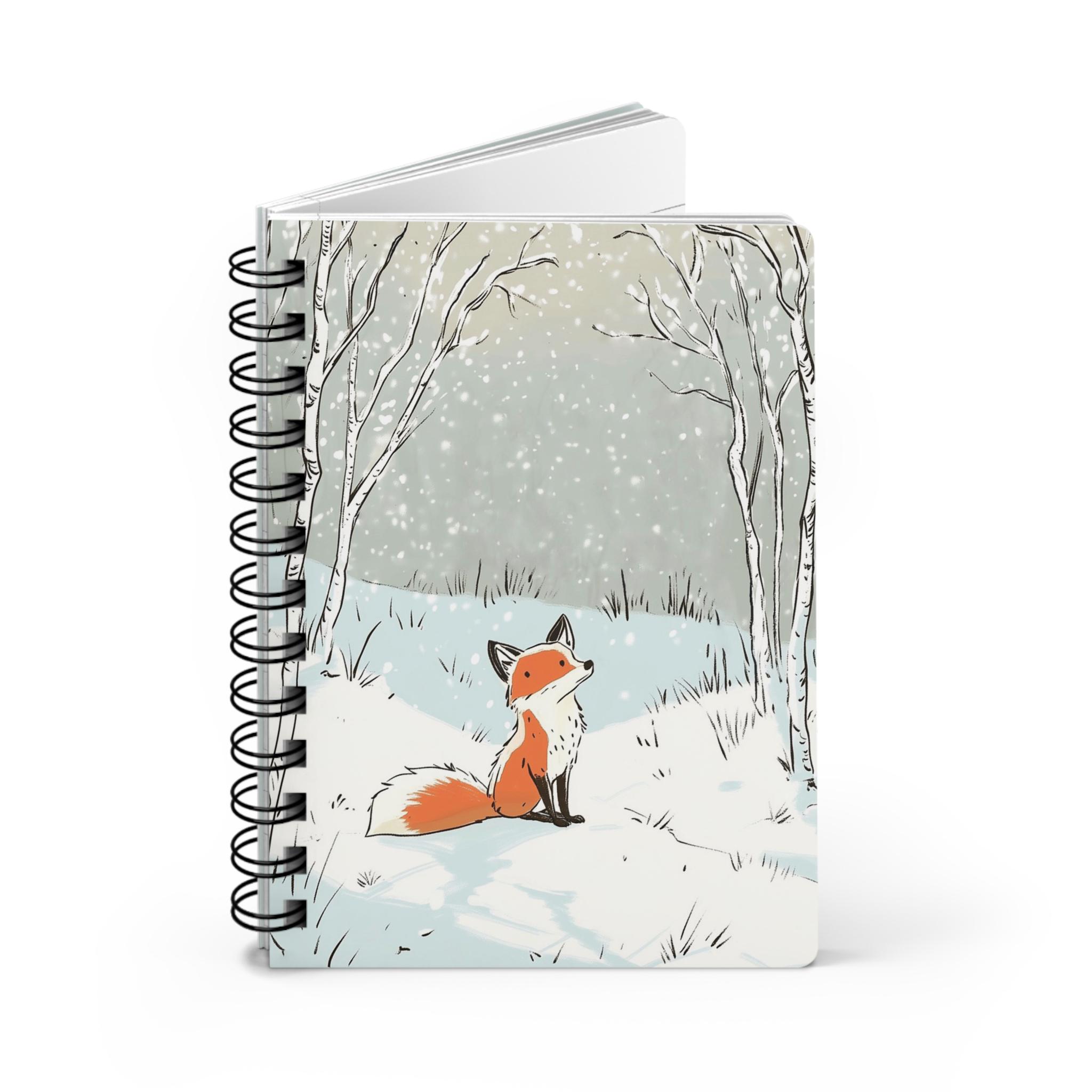 5x7 RULED Winter Fox Spiral Bound Glossy Journal | Diary | Woodland ...