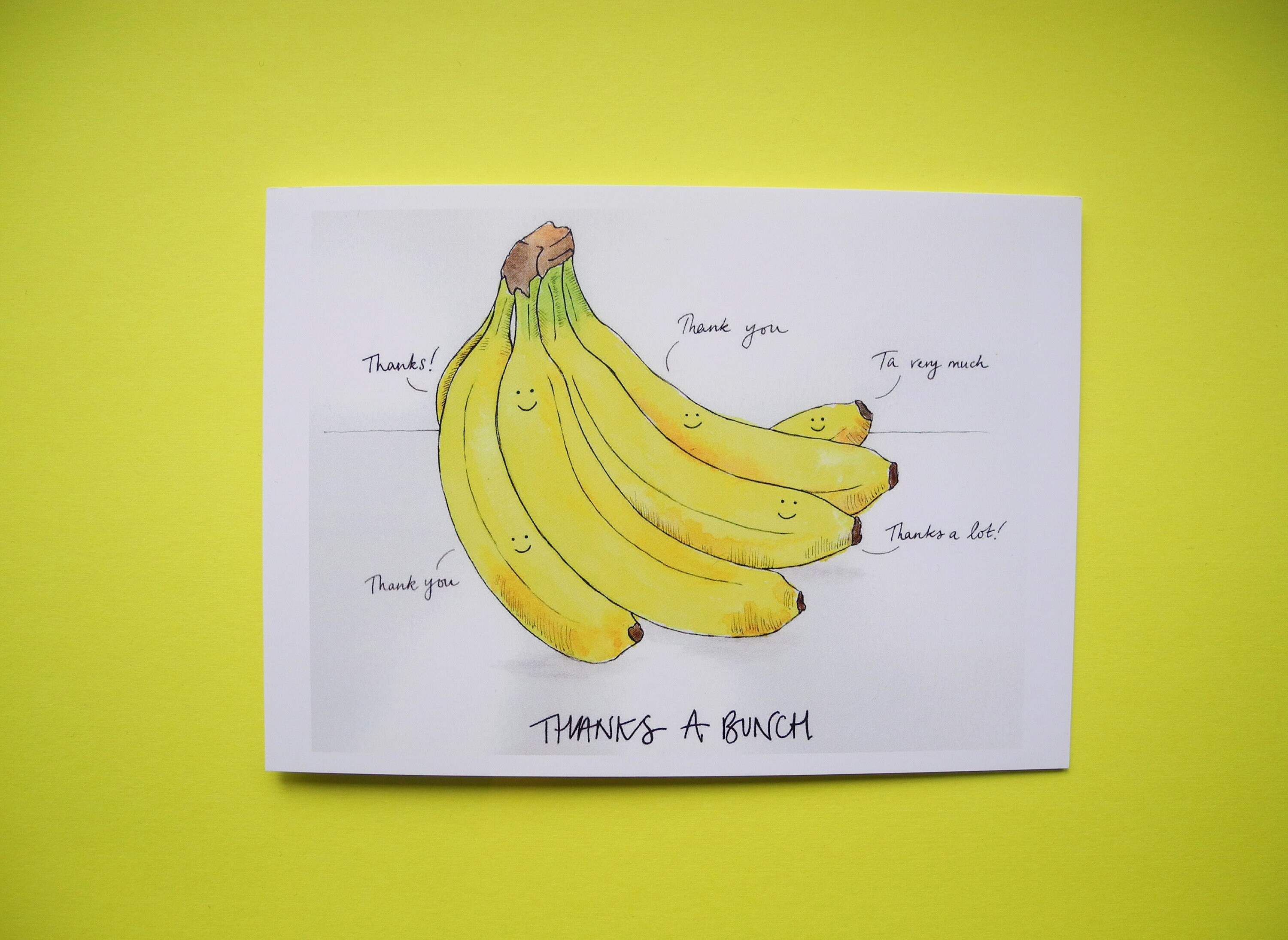 THANKS A BUNCH A6 Bananas Thank You Card Vicky's - Etsy Canada
