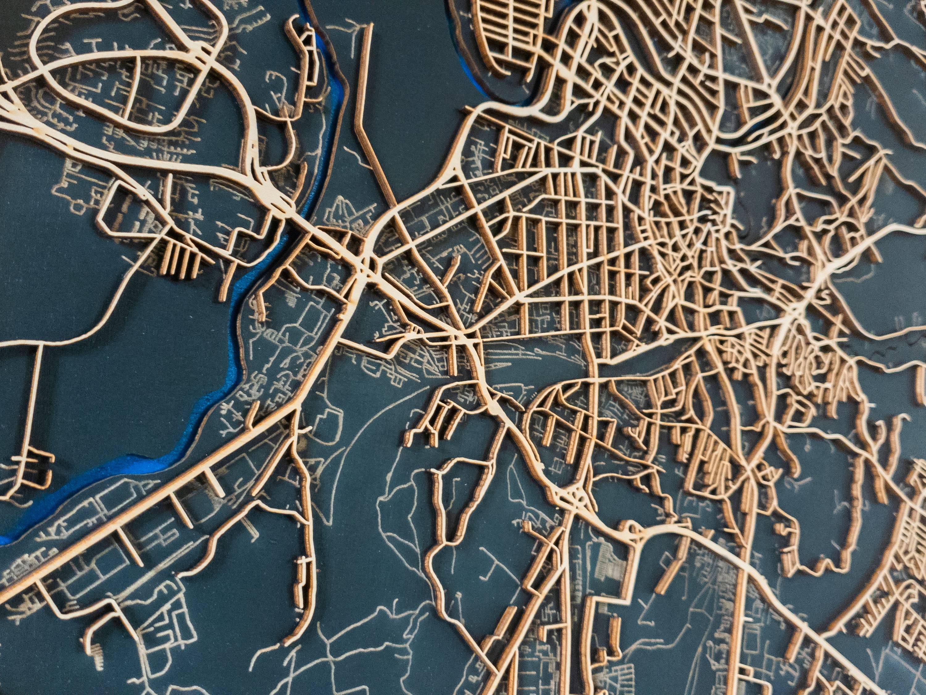 Custom Wooden City Map Any City Laser Cut Map Handmade - Etsy Australia