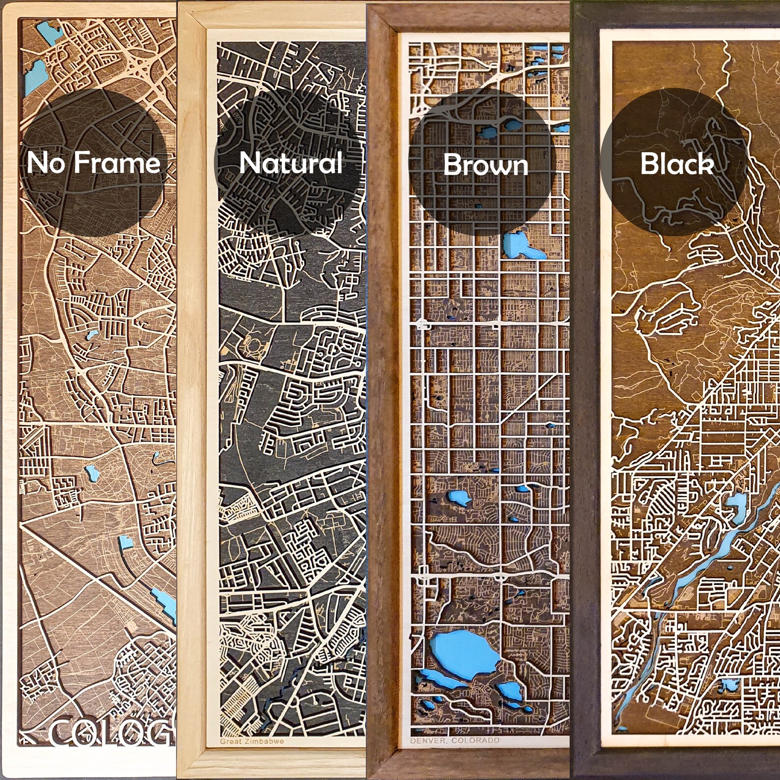 Custom Wooden Map With Laser Cut Elements, Personalized Name Location ...