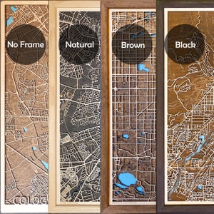 Custom Wooden Map of Any City, Personalized Name Location Town, Unique ...