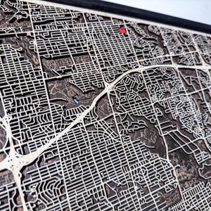 Custom Wooden Map of Any City, Personalized Name Location Town, Unique ...