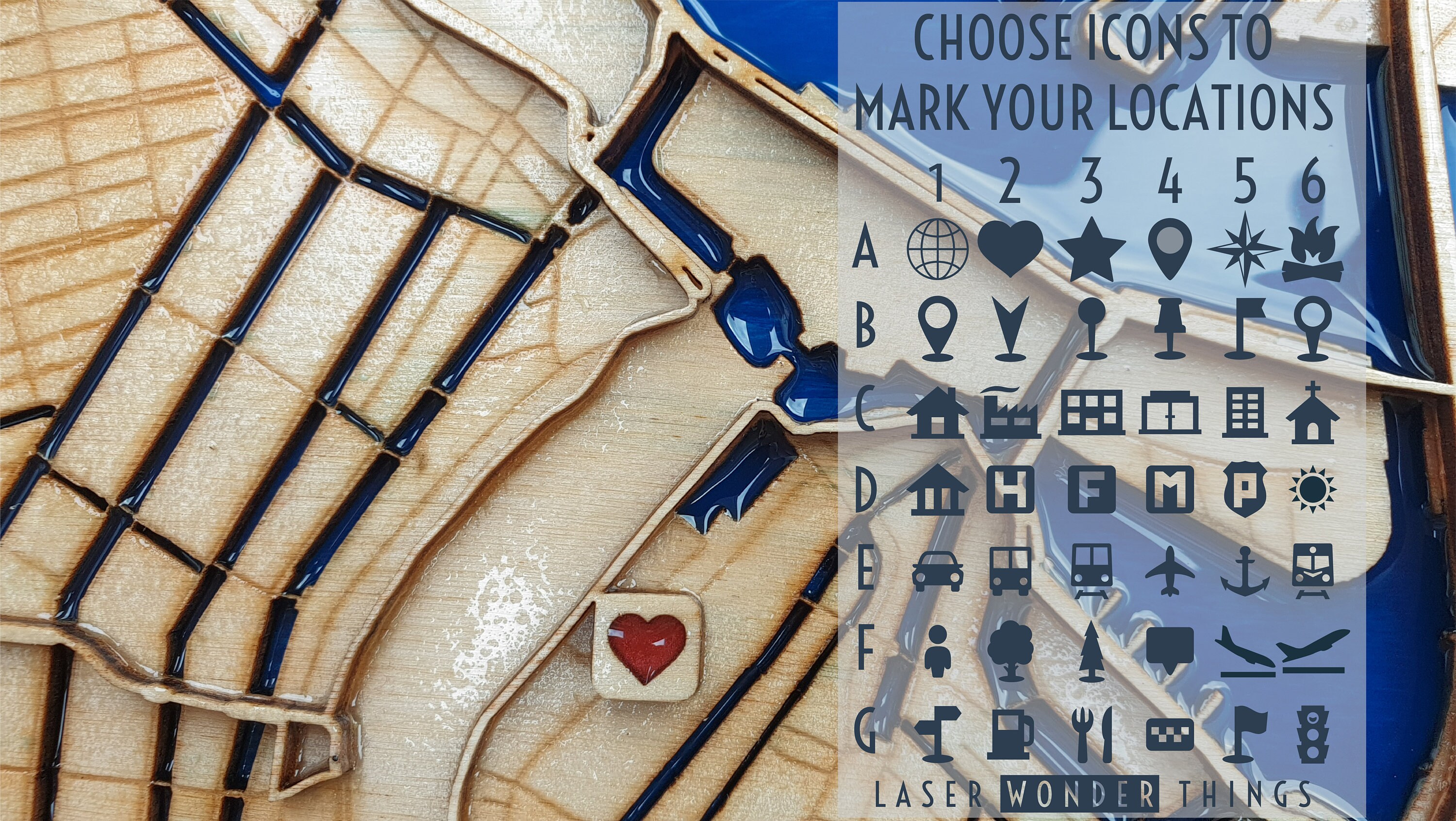 Custom Wooden Map With Laser Cut Elements Personalized Name - Etsy ...