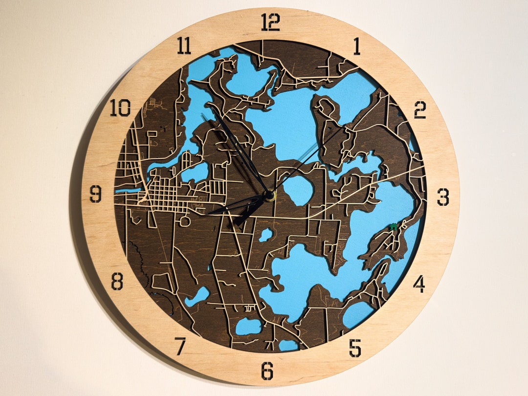 Custom Wooden ANY CITY Clock, Housewarming Gift Wall Hanging ...