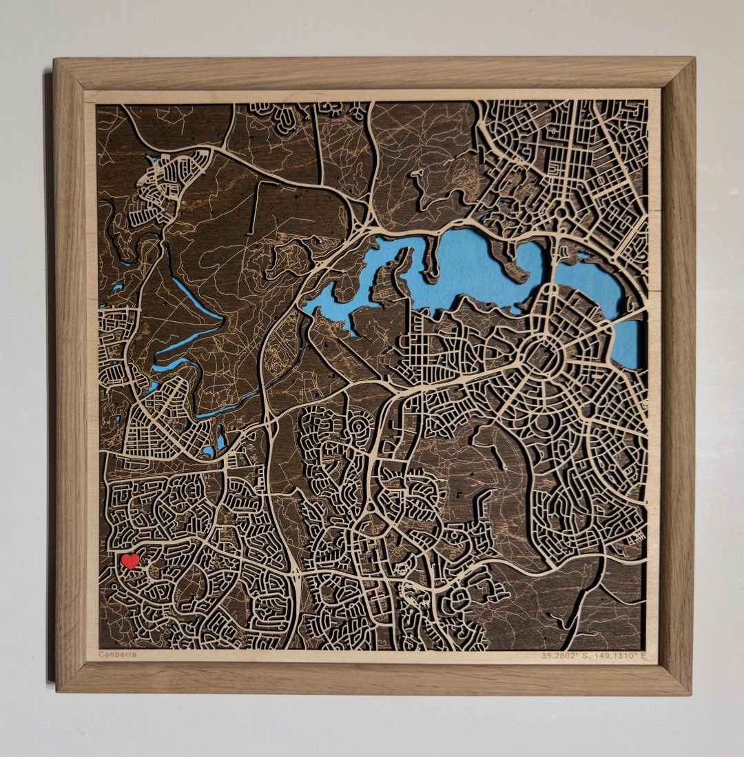 Custom Laser Cut Wood Map: Personalized City Map Art - Etsy