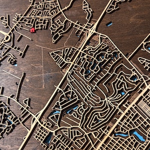 Custom Wooden City Clock, Vilnius Wooden City Map Clock Wall Hanging ...