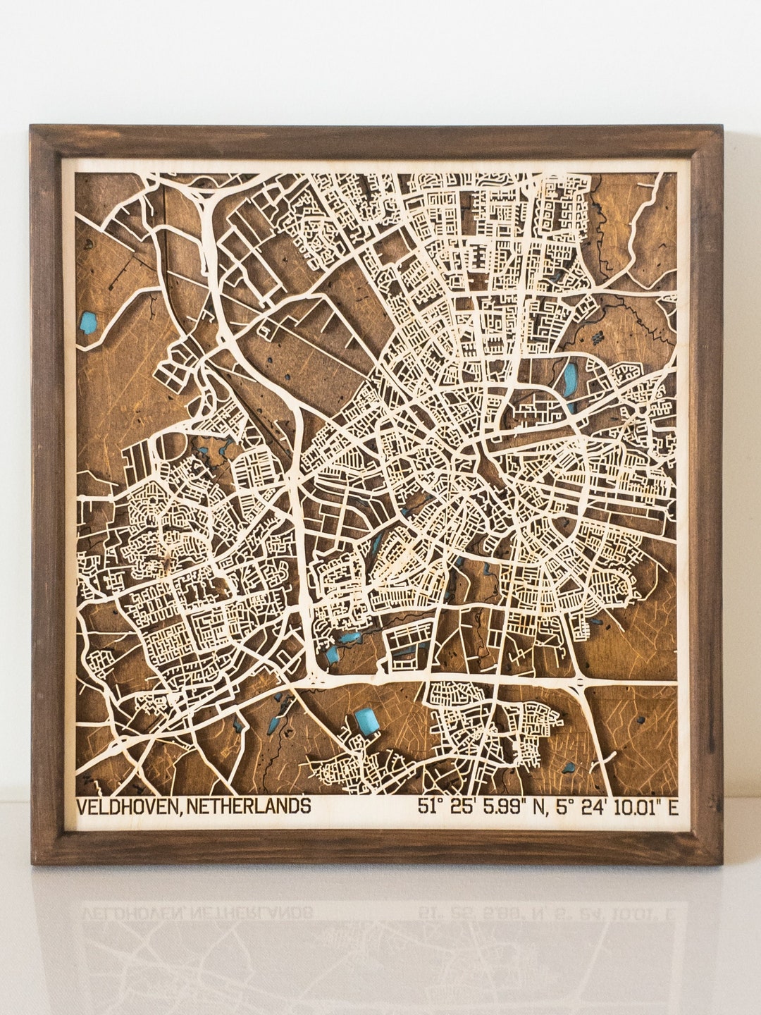 Custom Wooden Map of Any City, Personalized Name Location Town, Unique ...