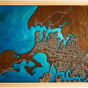 Personalized Wood and Resin Map: Custom Laser Cut Location Art - Etsy