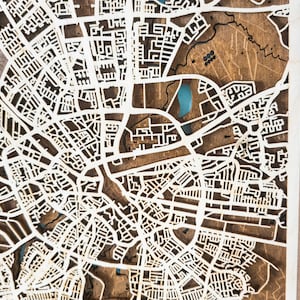 Custom Wooden Map of Any City, Personalized Name Location Town, Unique ...