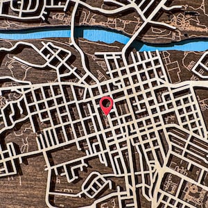 Custom Wooden City Clock, Vilnius Wooden City Map Clock Wall Hanging ...