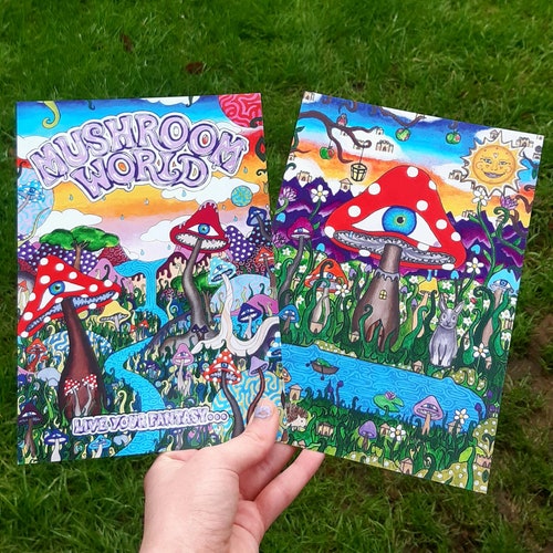 Set of 2 Mini Trippy Psychedelic Prints 148mm X 148mm. - Etsy