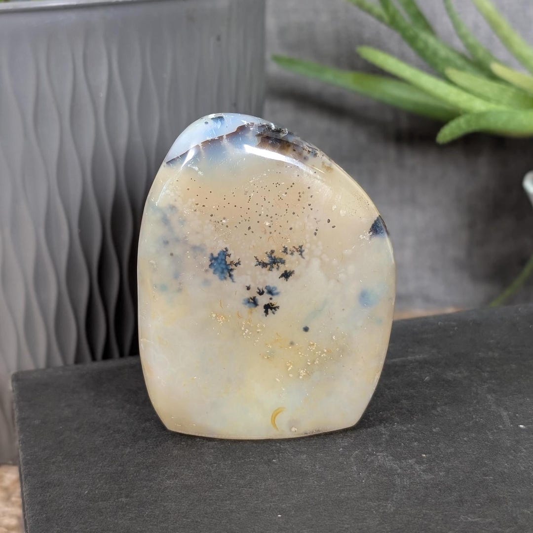 3.14" Dendritic Agate Free Form From Madagascar, Self-standing Agate - Etsy