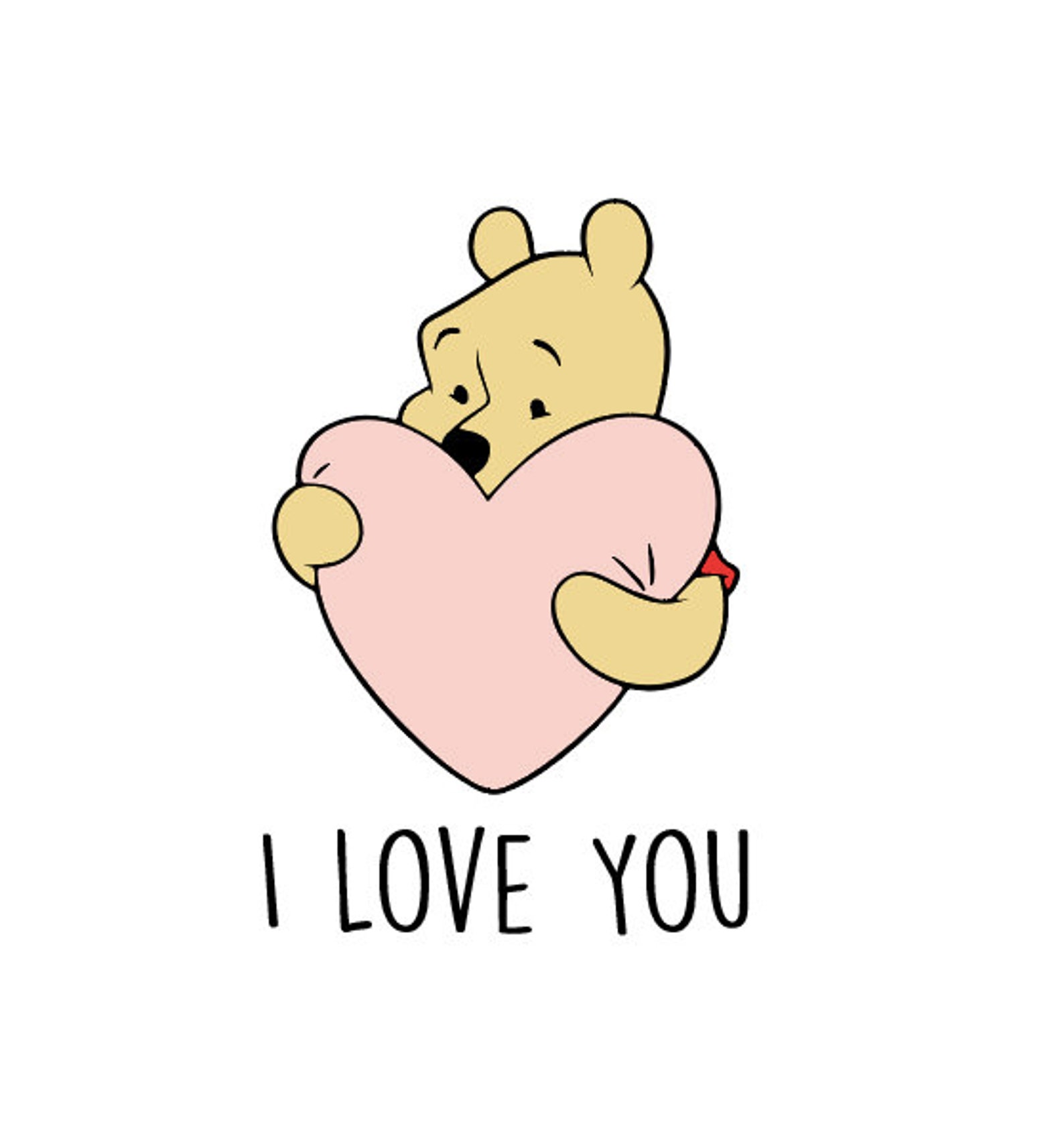 Valentines Day Winnie the pooh Disney Heart I Love You Card | Etsy