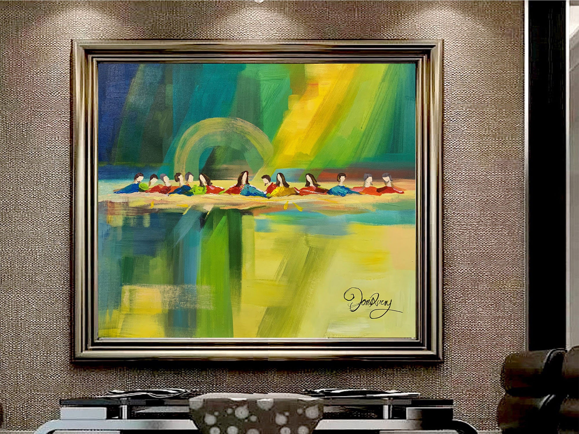 Green Crown Last Supper-Don Rony-LIN46-Large Canvas Home Decor Holiday ...