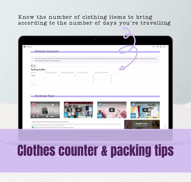 Travel Packing Checklist Notion Template for Every Type of Destination ...