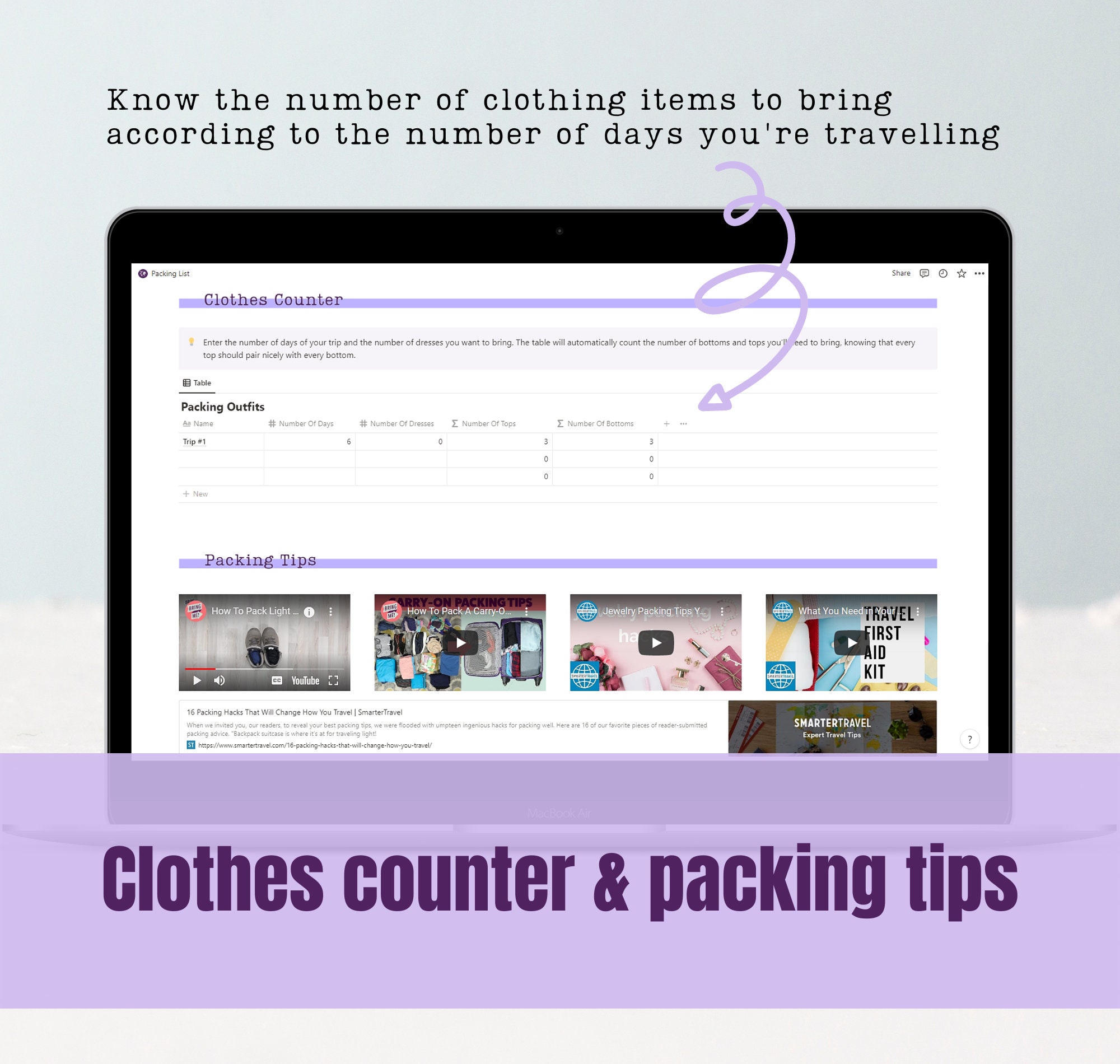 Travel Packing Checklist Notion Template for Every Type of Destination ...