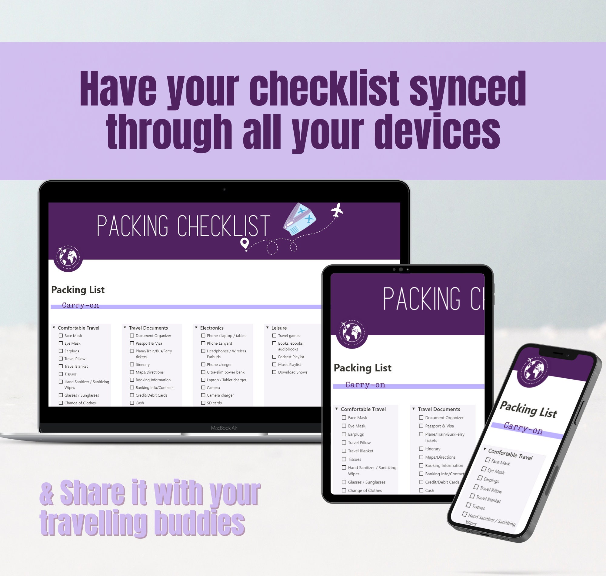 Travel Packing Checklist Notion Template for Every Type of Destination ...