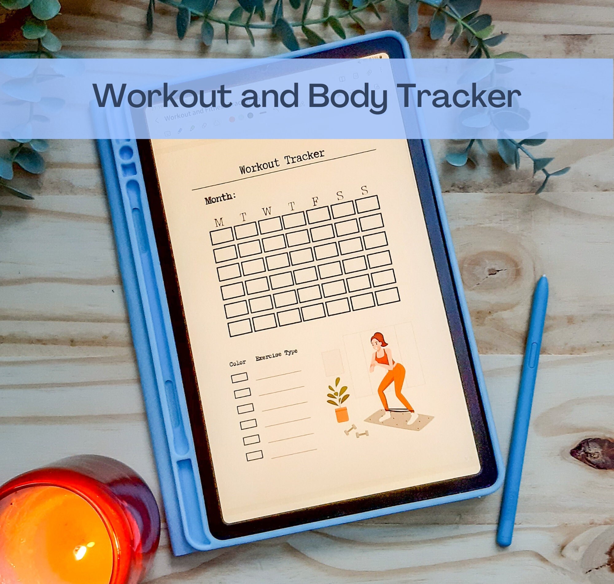 Workout and Body Tracker Printable and Tablet Friendly in A4 and A5 ...