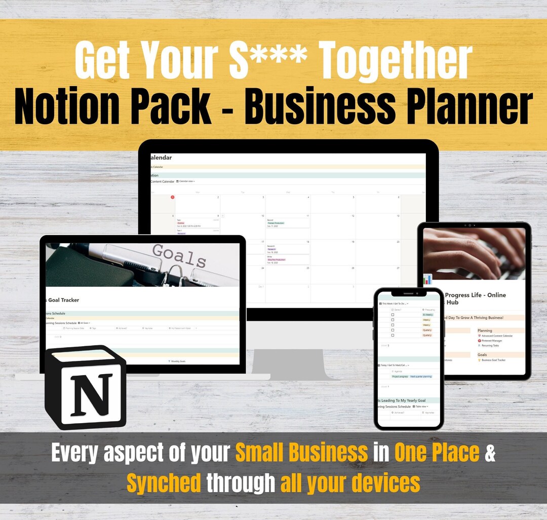 Business Notion Planner Template With Planners Trackers and Checklists ...
