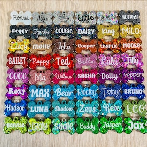 Handmade Holographic Glitter Resin Pet Dog Cat Name ID Tag - Etsy