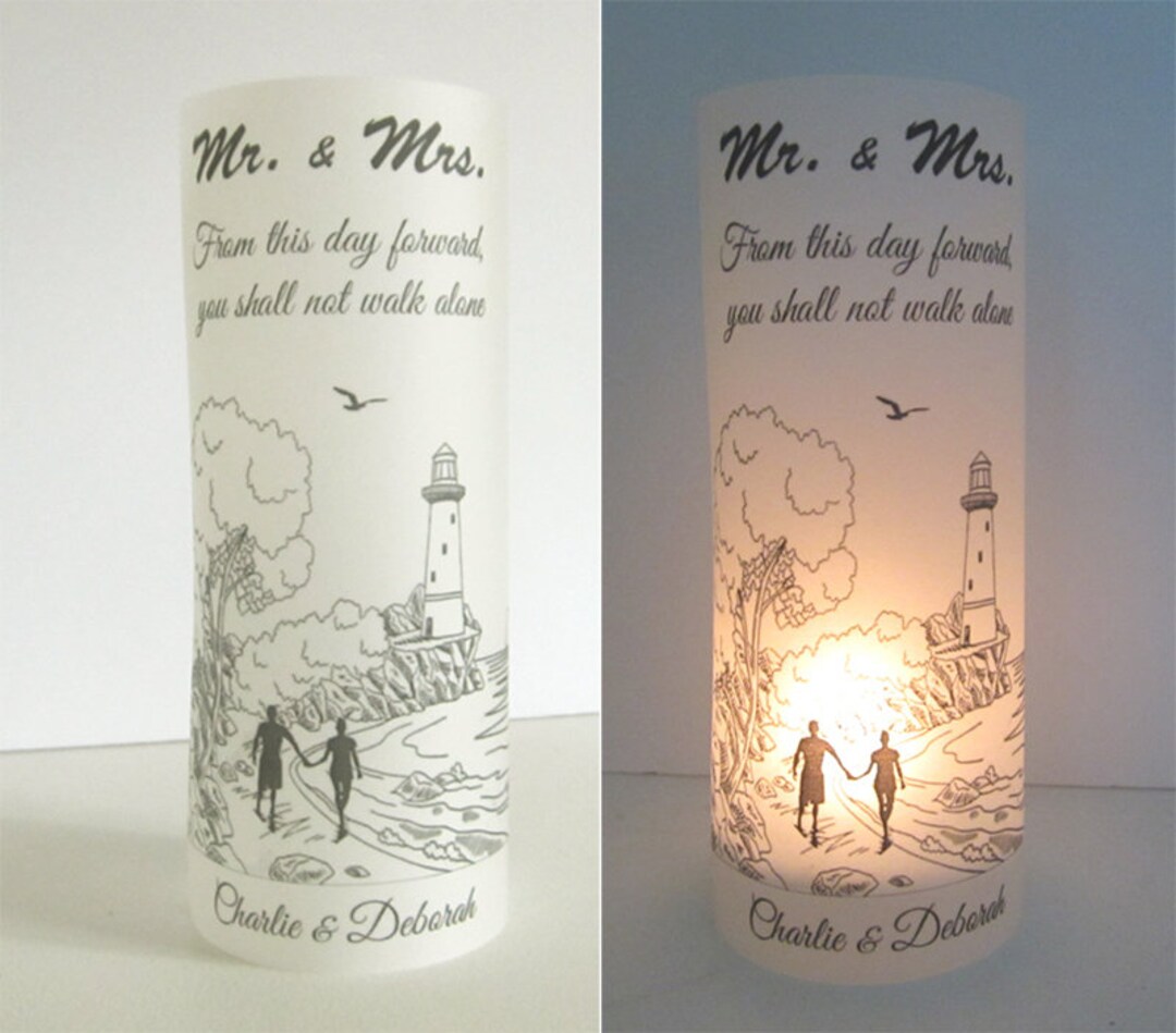 12 Personalized Lighthouse, Beach, Ocean, Sunset, Wedding Centerpiece ...