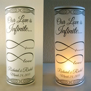 12 Personalized Wedding Centerpiece Infinity Infinite Love Luminaries ...