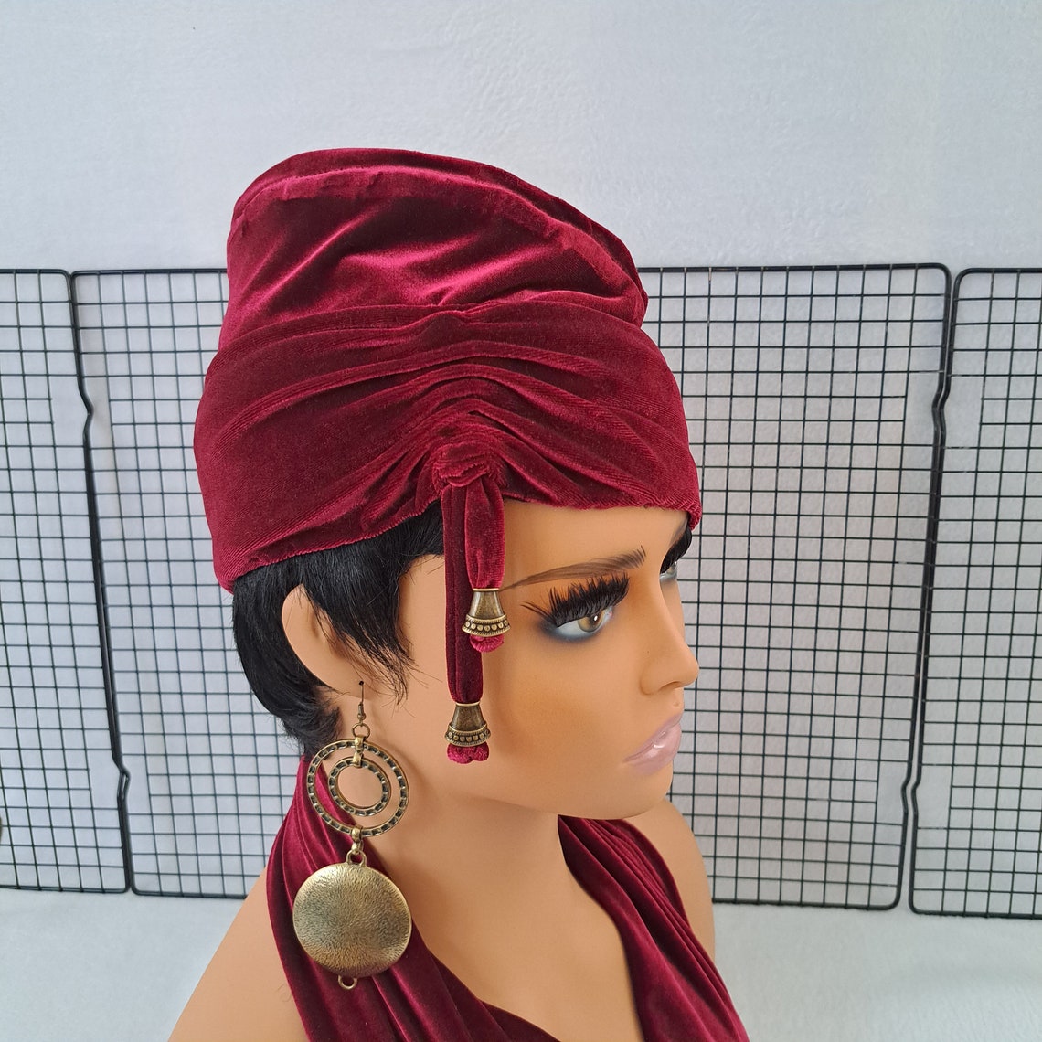 Flat Top Hat, Tilt Hat, Cloche Hat, Velvet Hat, Crocodile Skin Print ...