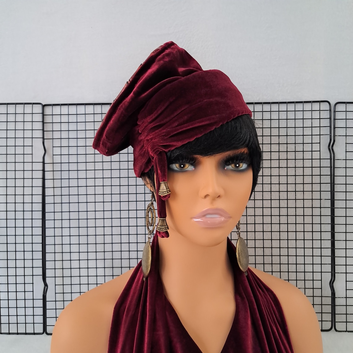 Flat Top Hat, Tilt Hat, Cloche Hat, Velvet Hat, Crocodile Skin Print ...