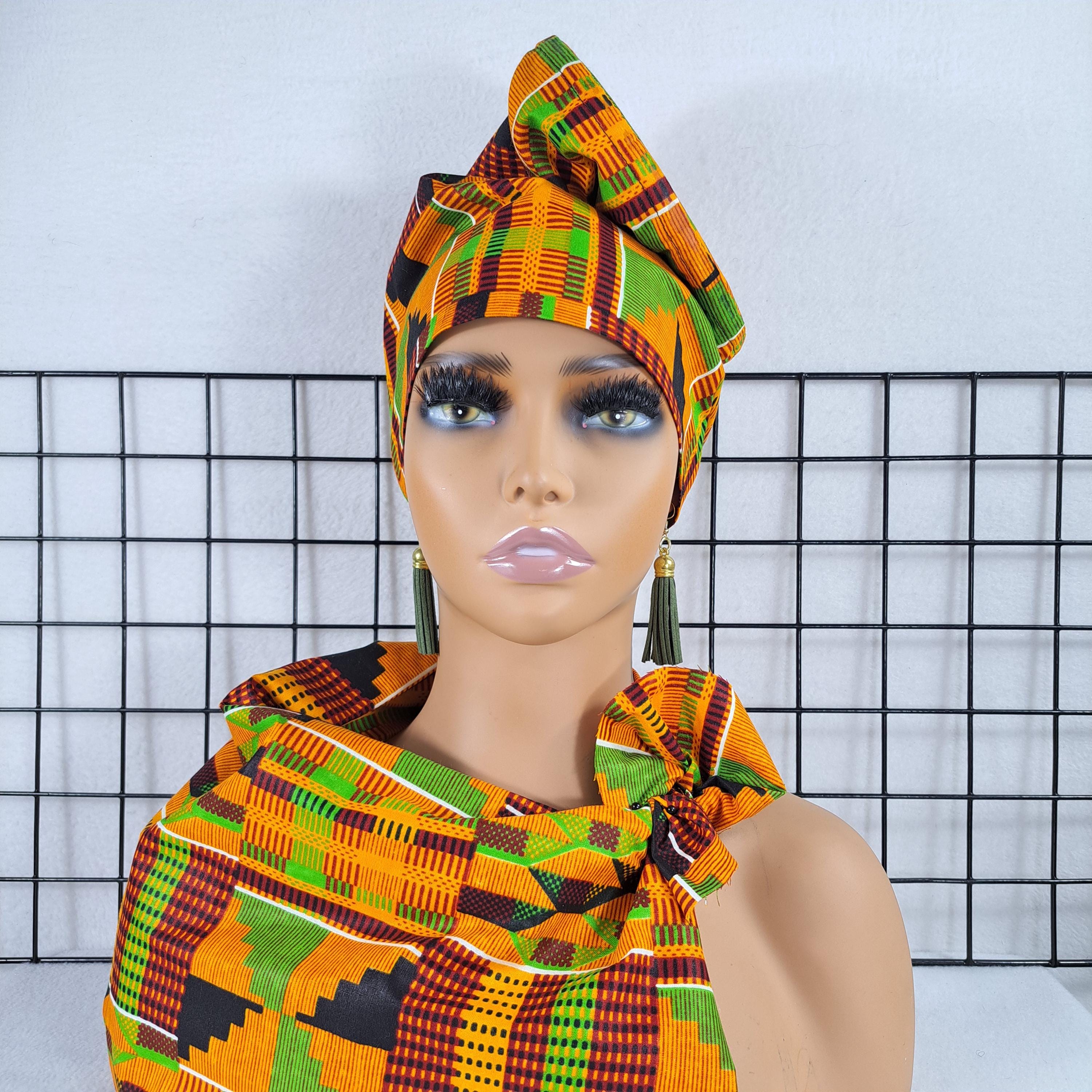 Kente Hat, Afrocentric Headwear, African Clothing, African Head Wraps ...